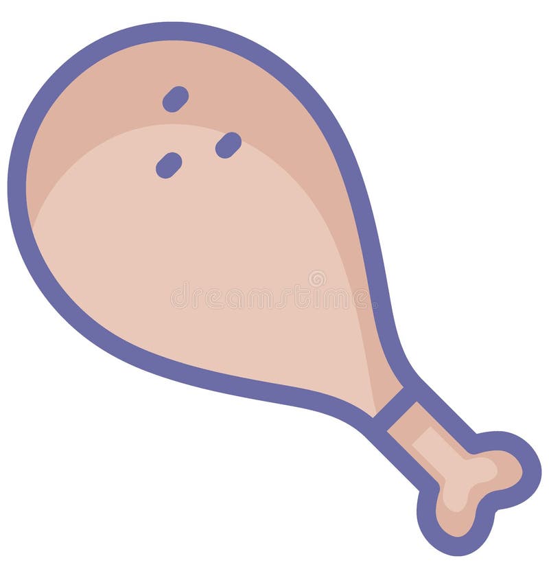 Basic RGB Chicken Leg Isolated Vector Icon Which Can Easily Modify or ...