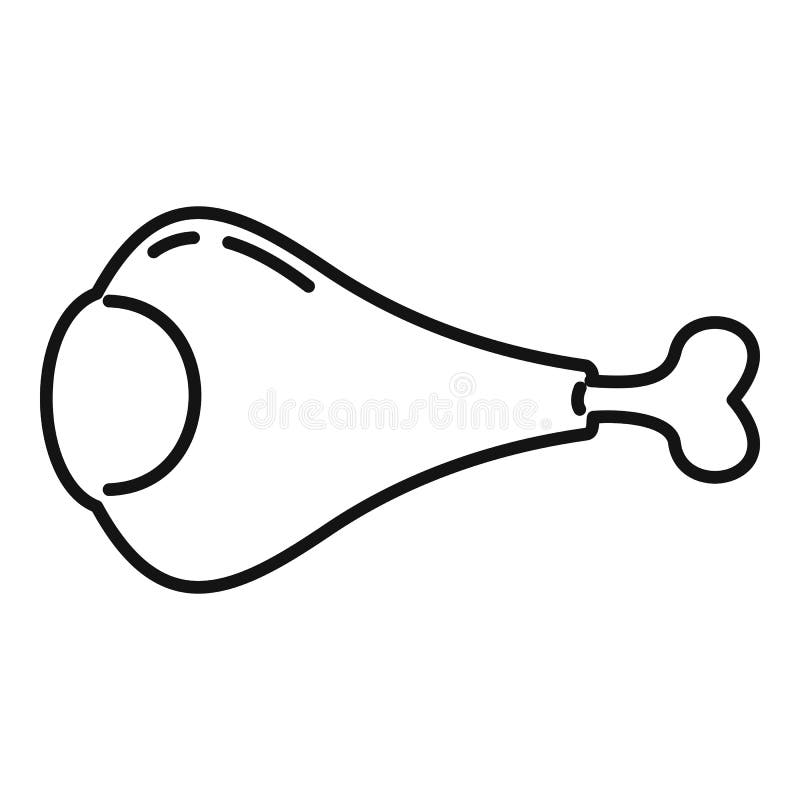 Chicken Leg Meat Icon, Outline Style Stock Illustration - Illustration ...