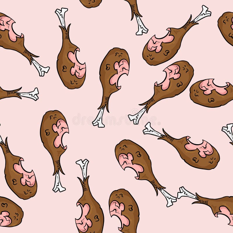 Chicken leg pattern stock vector. Illustration of energy - 69893992