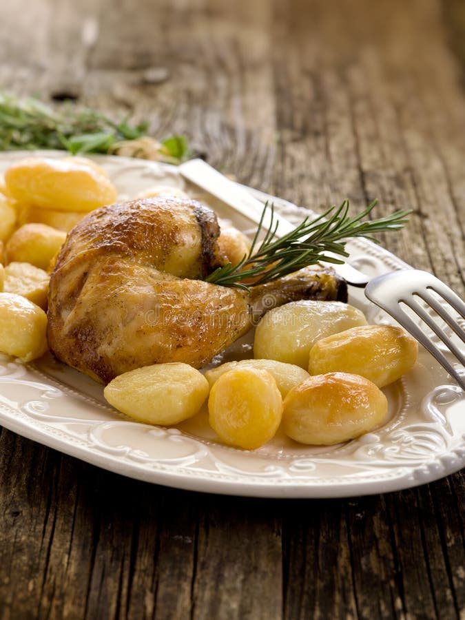 Pot Roasted Partridge with Rosti Potato Stock Photo - Image of cooking ...