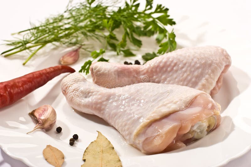Chicken legs stock image. Image of pepper, plate, slice - 4505573