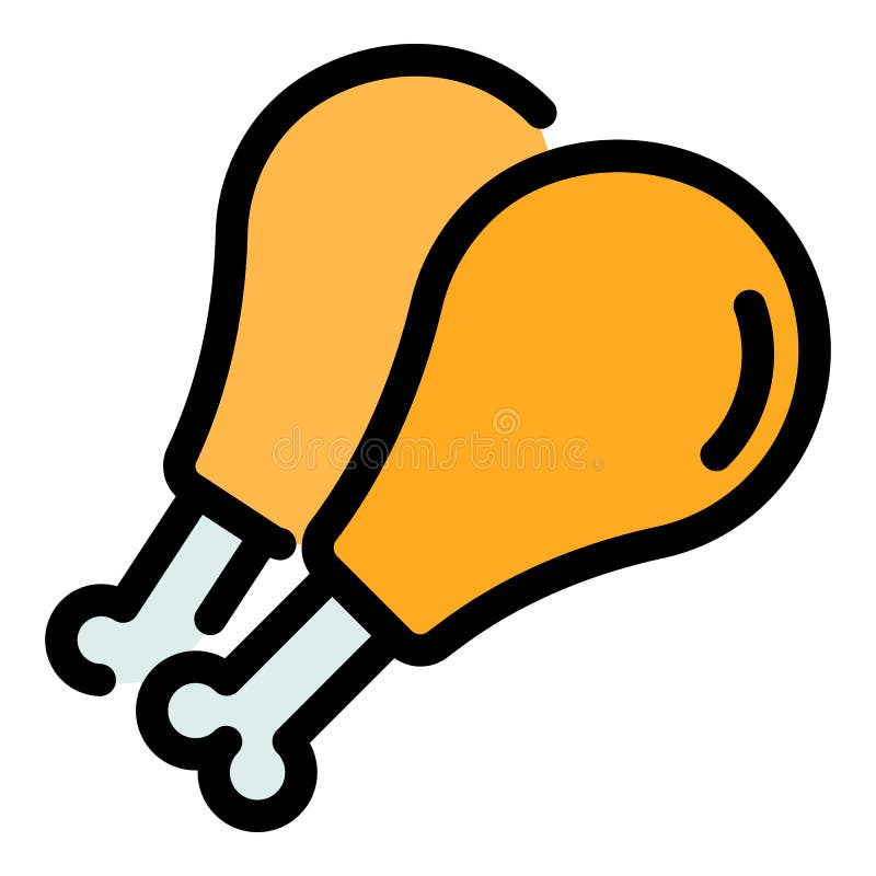 Chicken Legs Icon Color Outline Vector Stock Vector - Illustration of ...