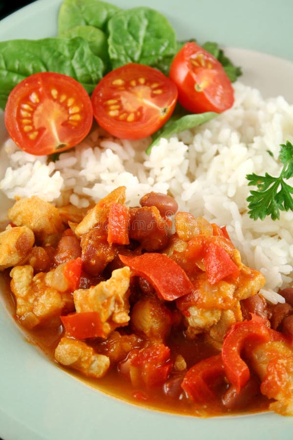 Chicken and Lentil Stew with Rice Stock Image - Image of greens, dining ...