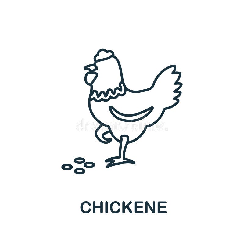 Chicken Line Icon. Monochrome Simple Chicken Outline Icon for Templates ...