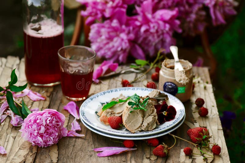 Chicken Liver Pate Canape.style Rustic Stock Photo - Image of pate ...