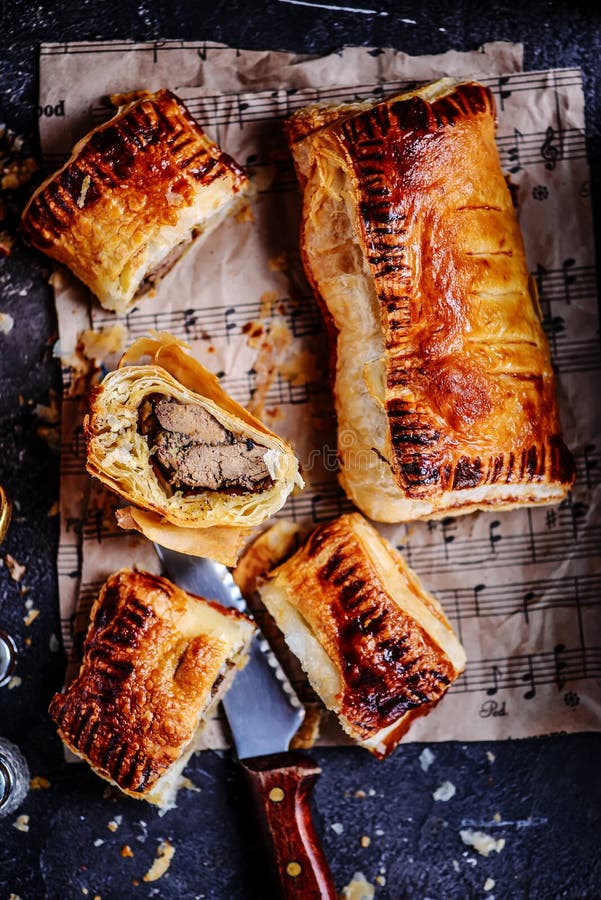 Chicken Liver Puff Pastry Hands Pie .style Rustic Stock Photo - Image ...