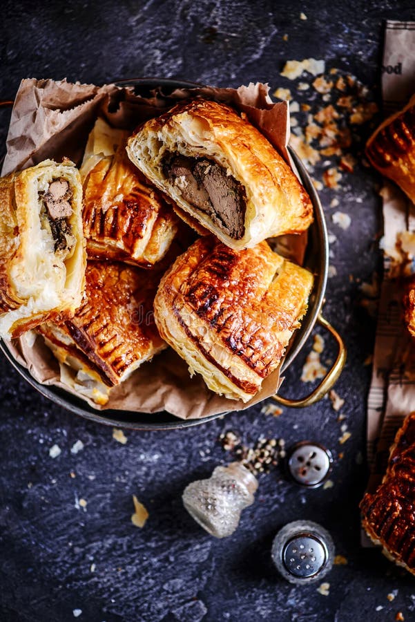 Chicken Liver Puff Pastry Hands Pie .style Rustic Stock Photo - Image ...