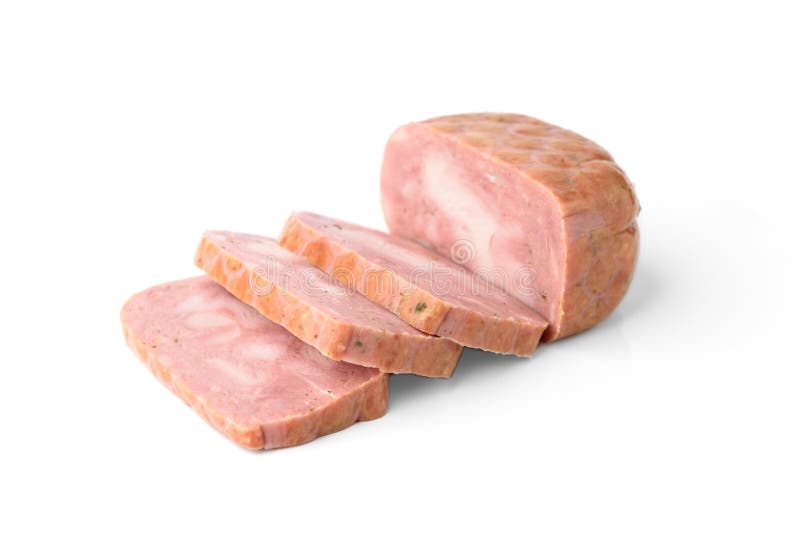 Chicken Loaf Isolated on White Background. Stock Photo - Image of ...