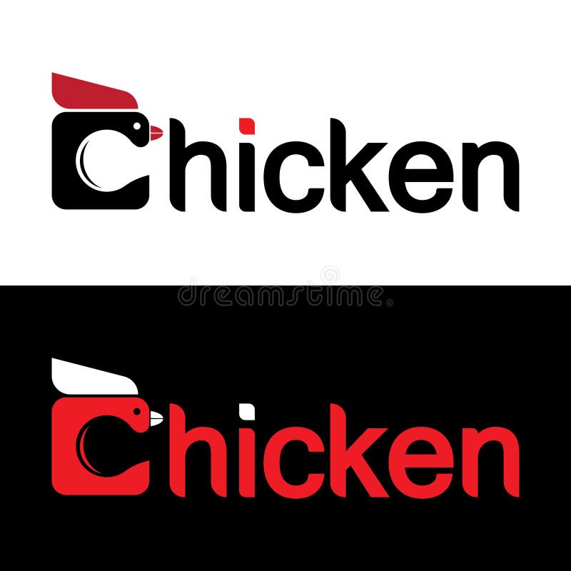 Chicken Logo Typography Lettering with Letter C Concept Design Idea ...