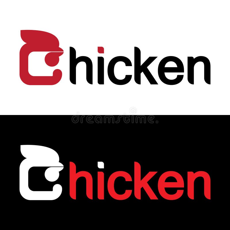 Chicken Logo Typography Lettering with Letter C Concept Design Idea ...