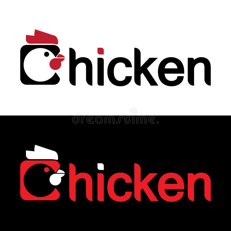 Chicken Logo Typography Lettering with Letter C Concept Design Idea ...