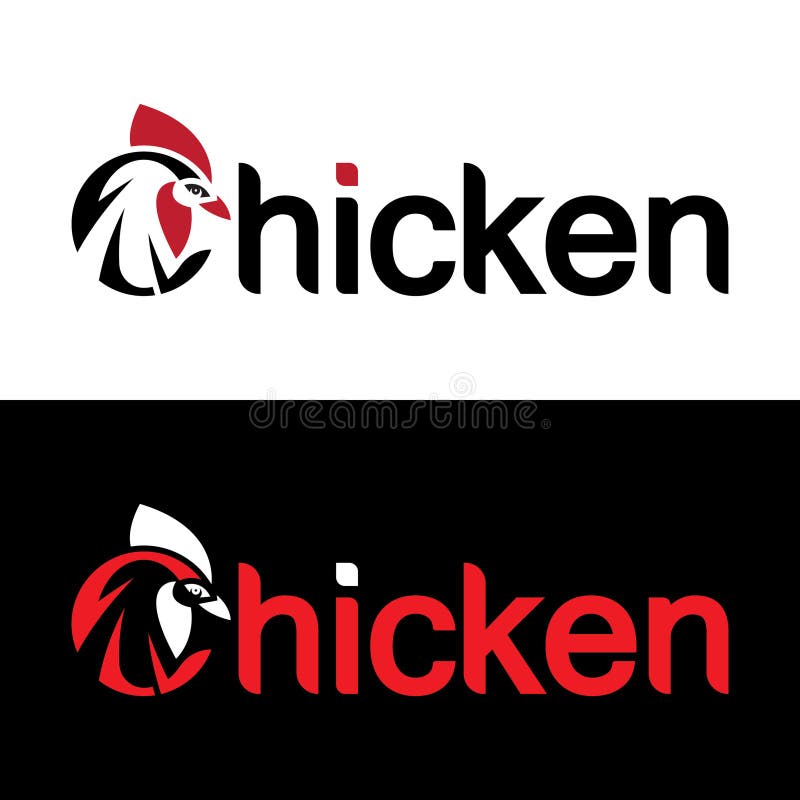 Chicken Logo Typography Lettering with Letter C Concept Design Idea ...