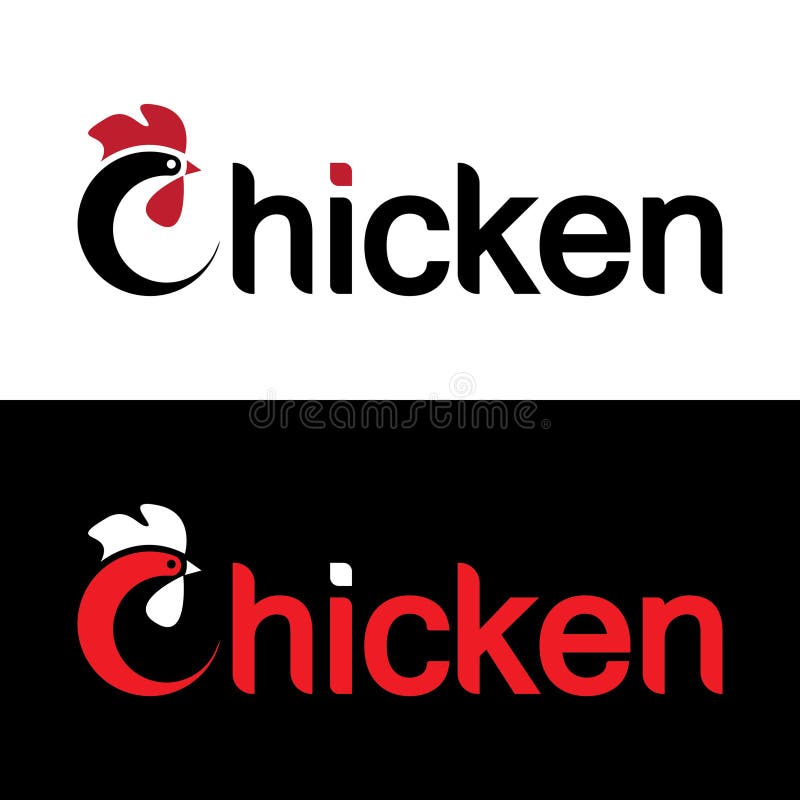 Chicken Logo Typography Lettering with Letter C Concept Design Idea ...