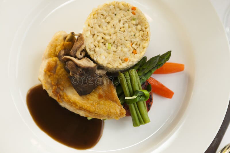 Chicken main course meal. stock photo. Image of culture - 30999818