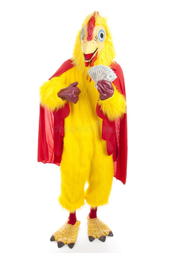 Chicken Man with Cash stock image. Image of humor, beak - 11143763