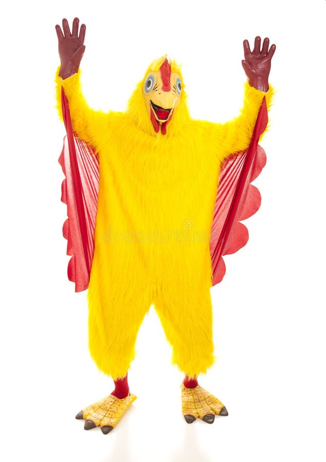 Chicken Man Hands Up stock photo. Image of yellow, dressed - 11262466