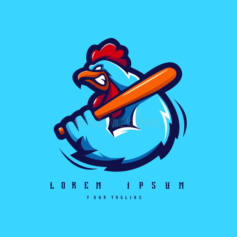 Chicken baseball logo stock vector. Illustration of restaurant - 202635365