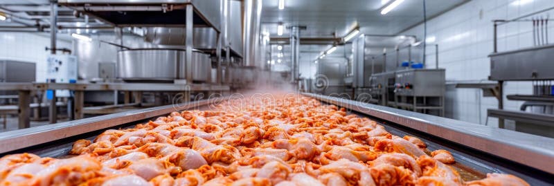 Chicken Meat in a Food Factory Stock Photo - Image of line, meat: 307278446