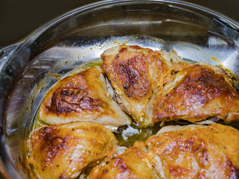 Chicken Meat is Fried Over Low Heat. Stock Image - Image of background ...