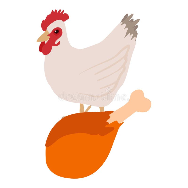 Chicken Meat Icon Isometric Vector. Fried Bird Leg on Background of ...