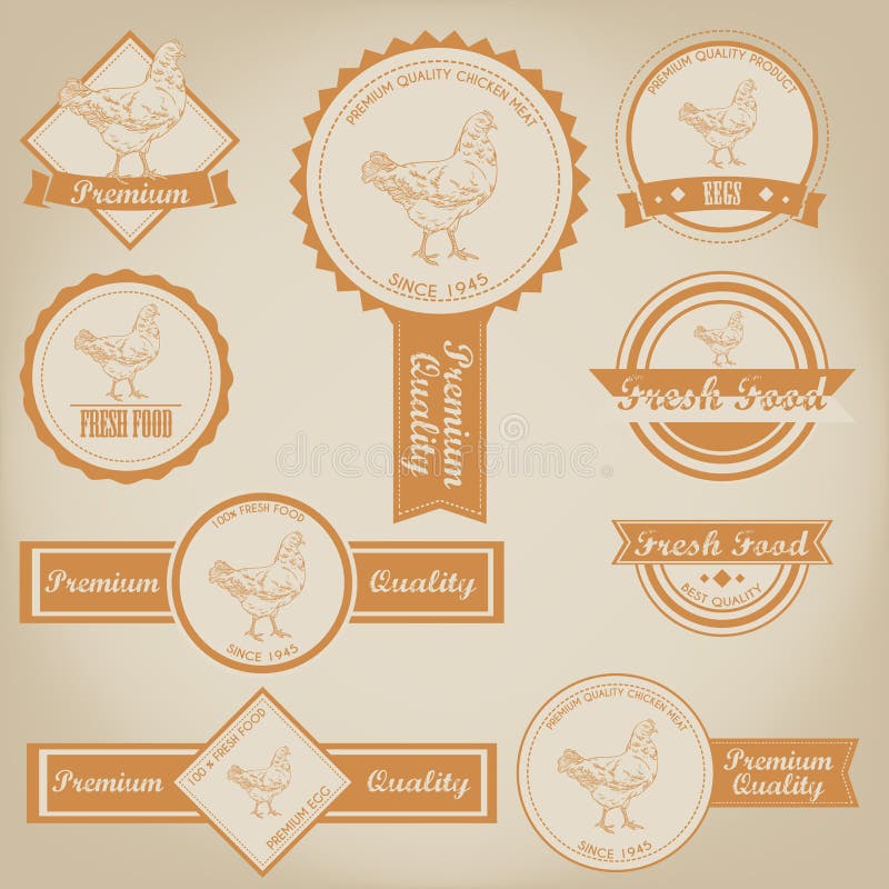 Chicken Meat Label Design stock vector. Illustration of menu - 38910016