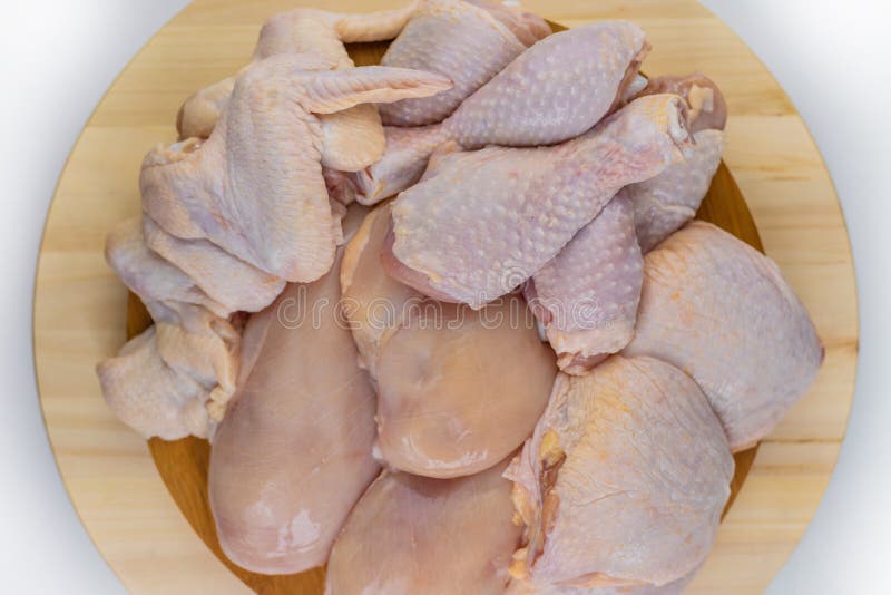 Chicken Meat on a Light Background. Selective Focus Stock Image - Image ...