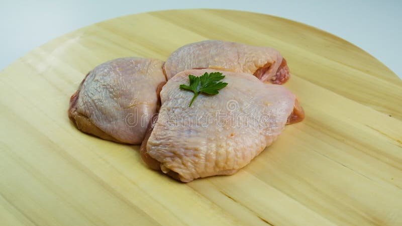 Chicken Meat on a Light Background. Selective Focus Stock Video - Video ...