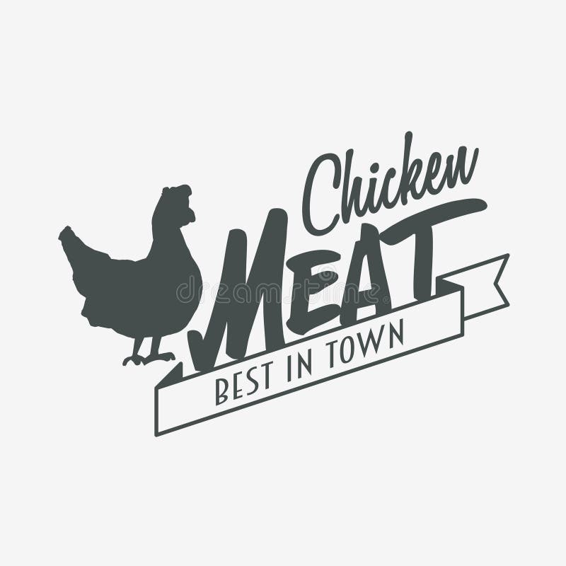 Chicken Meat Logo or Label Design Stock Vector - Illustration of ...