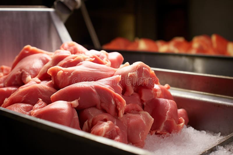 Chicken Meat Production Process from Farm To Processing Stock ...