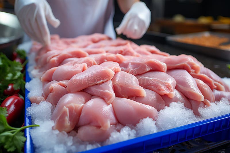 Chicken Meat Production Process from Farm To Processing Stock ...