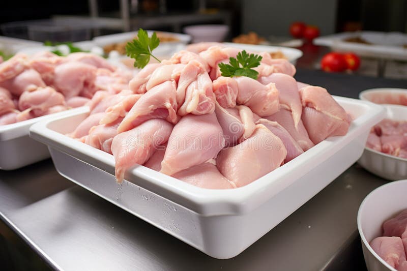 Chicken Meat Production Process from Farm To Processing Stock ...