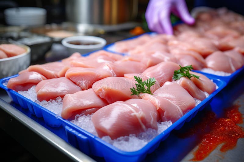 Chicken Meat Production Process from Farm To Processing Stock ...