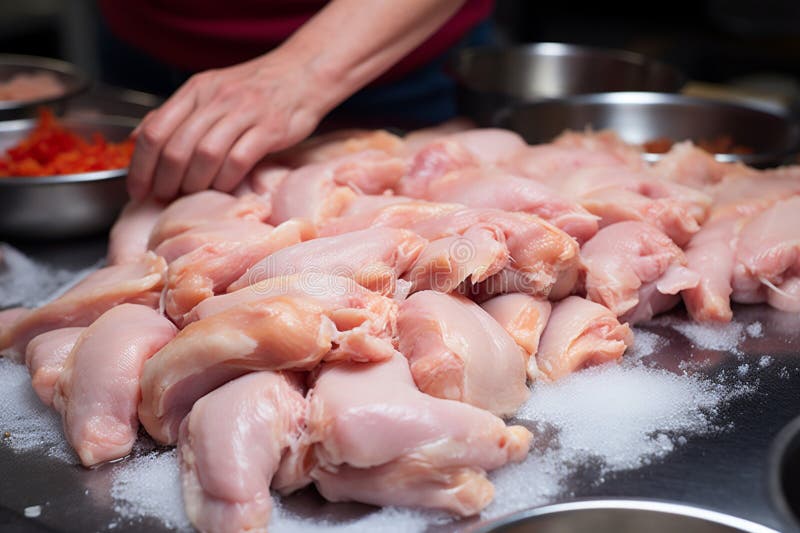Chicken Meat Production Process from Farm To Processing Stock ...