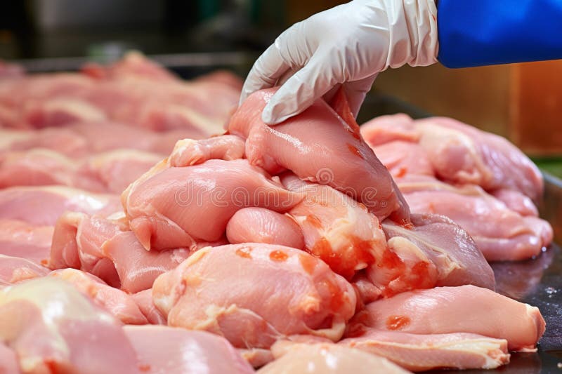 Chicken Meat Production Process from Farm To Processing Stock ...