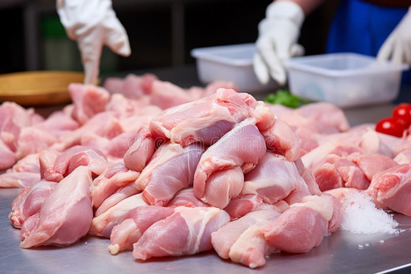 Chicken Meat Production Process from Farm To Processing Stock ...