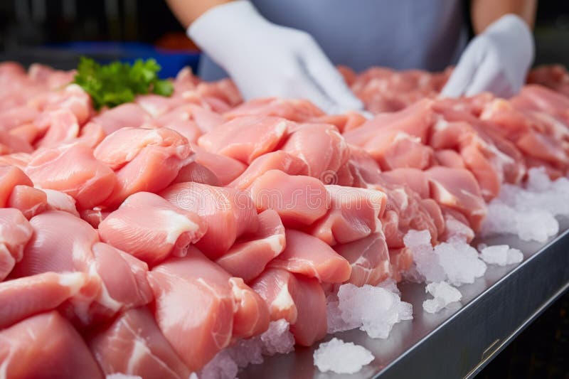 Chicken Meat Production Process from Farm To Processing Stock ...