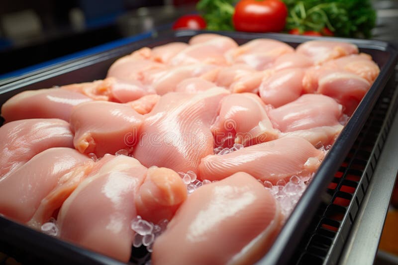 Chicken Meat Production Process from Farm To Processing Stock ...