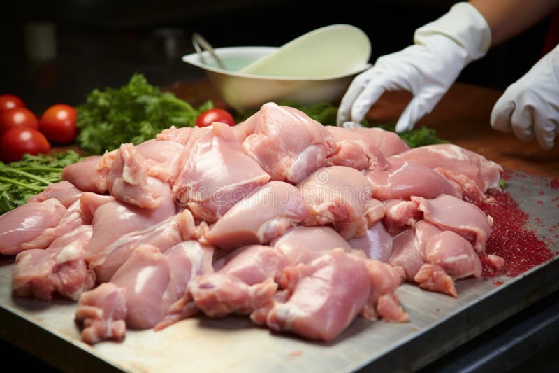 Chicken Meat Production Process from Farm To Processing Stock ...