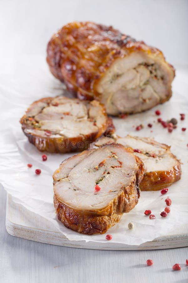 Chicken meat roll stock image. Image of roll, white, restaurant - 61013919