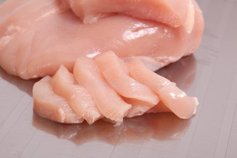 Chicken meat slices stock photo. Image of reflective - 21797808