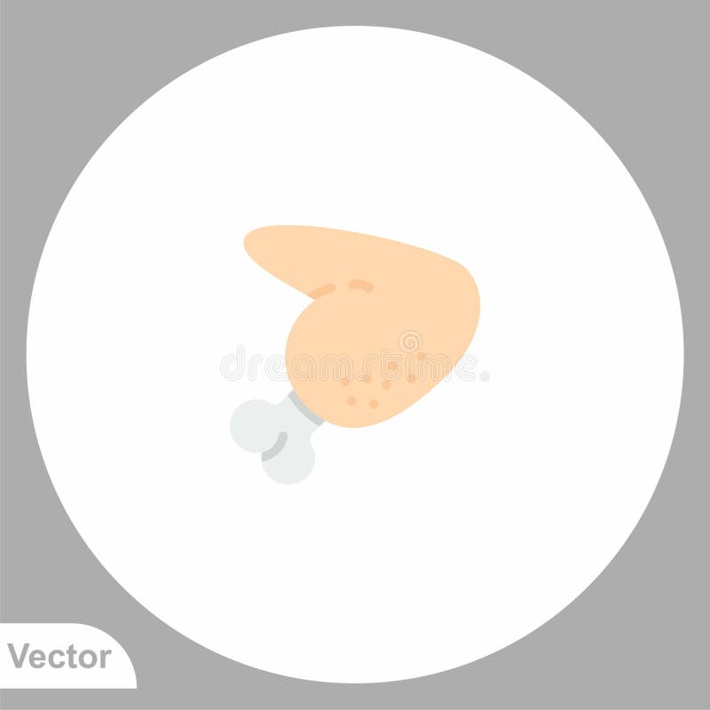 Chicken Meat Vector Icon Sign Symbol Stock Vector - Illustration of ...