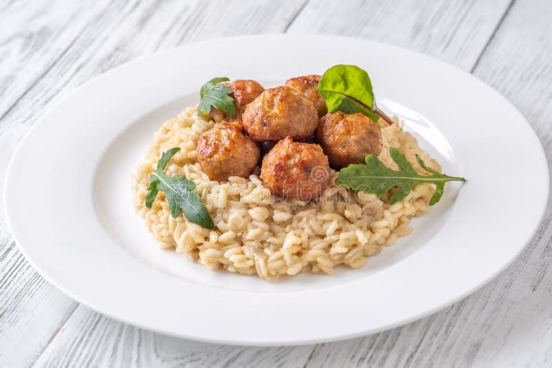 Chicken Meatball Risotto stock image. Image of meatball - 348898439