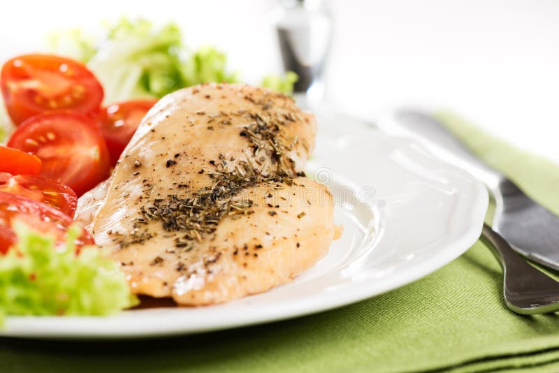 Chicken Meet on Plate Close Up Stock Photo - Image of meal, dinner ...