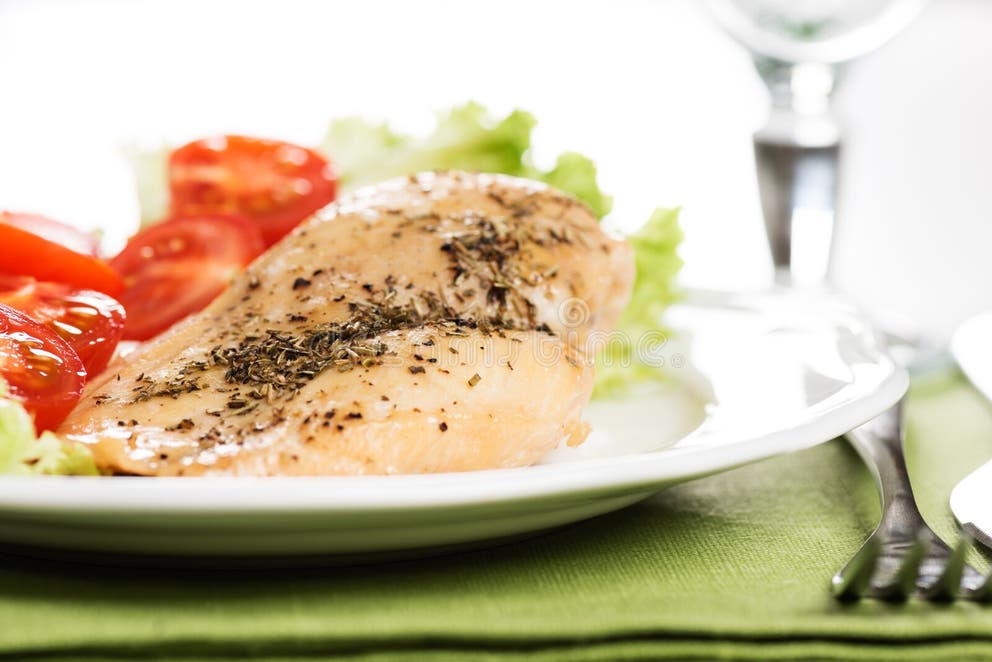 Chicken Meet on Plate Horizontal Stock Photo - Image of cuisine, fried ...