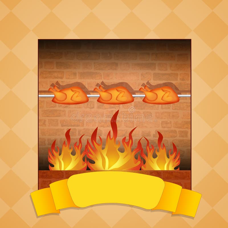 Roast chicken stock illustration. Illustration of fried - 54240341