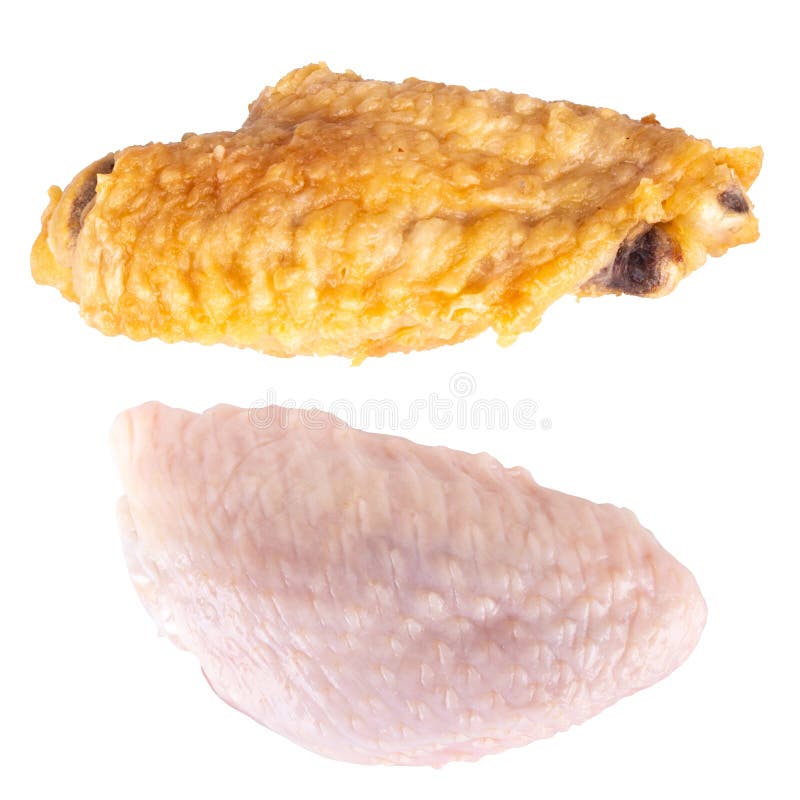 Chicken Middle Wings Isolated on White Background Stock Image - Image ...