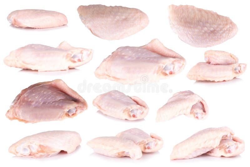Chicken Middle Wings Isolated on White Background Stock Image - Image ...