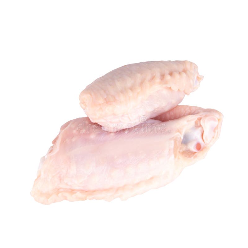 Chicken Middle Wings Isolated on White Background Stock Image - Image ...