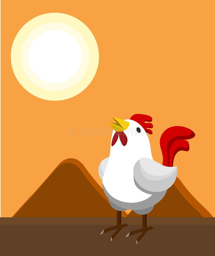 Chicken in the morning. stock vector. Illustration of chicken - 88642782