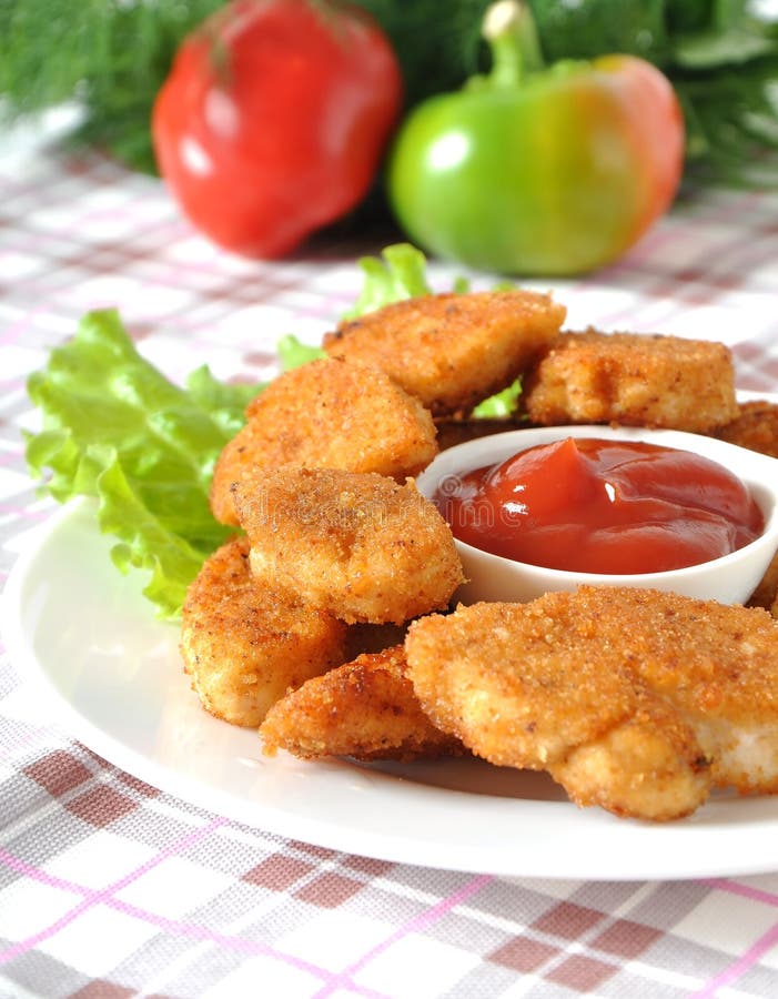 Chicken nuggets stock image. Image of fillet, diet, horizontal - 27301917